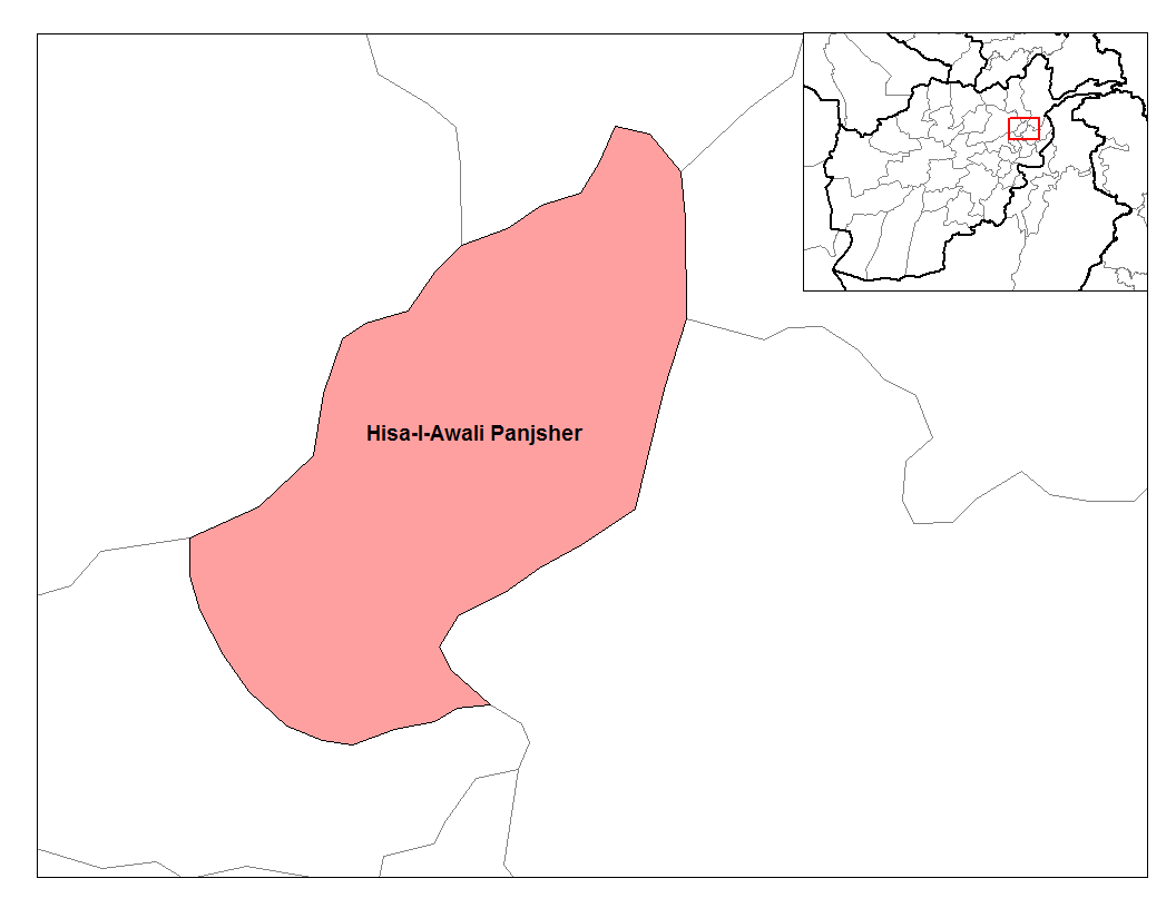 Kaart districten provincies Afghanistan: Kaart provincie Panjshir en ...