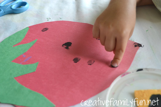 Easy Fingerprint Strawberry Craft - Creative Family Fun