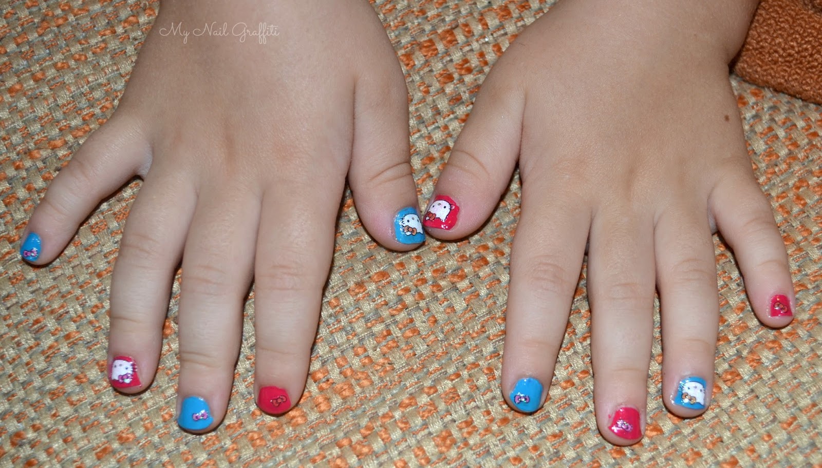 My Nail Graffiti Hello Kitty Stickers On Toddler Nails My Nail Graffiti Hello Kitty Stickers On Toddler Nails