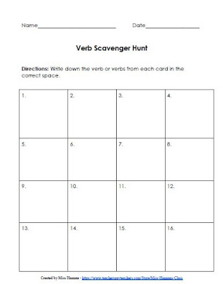 Inclusive Insights: Verb Scavenger Hunt