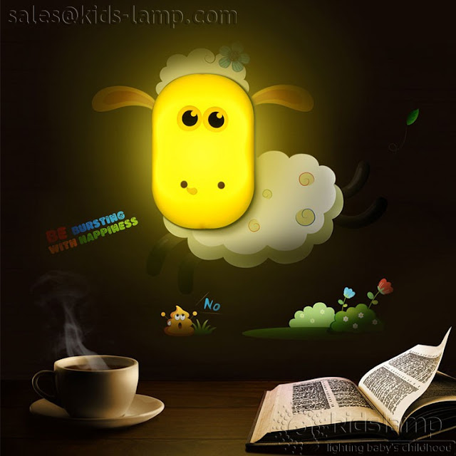 Ornate Kids Lamps: Kids bedroom animals plug in wall night lights