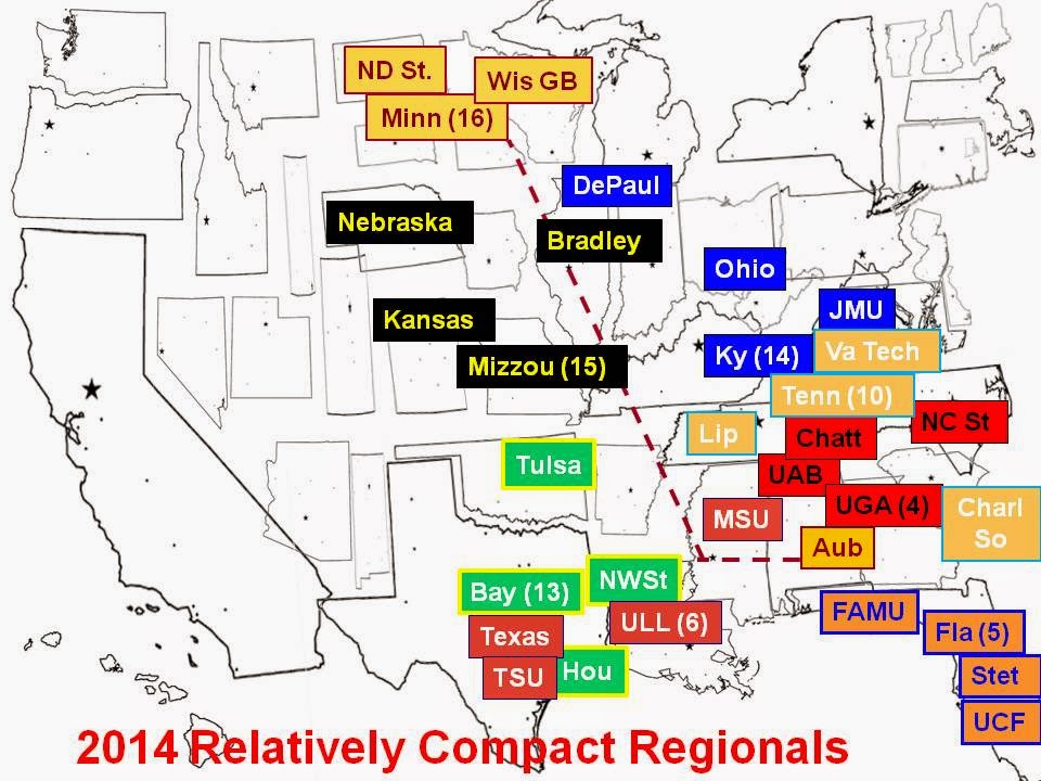 2014 NCAA Tournament Geospatial Map