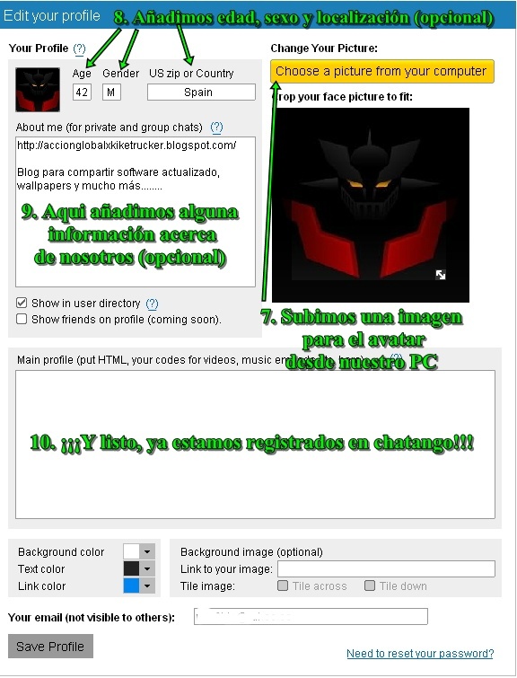 Tutorial de registro en Chatango | AccionGlobalXSoft - Tu blog de ...