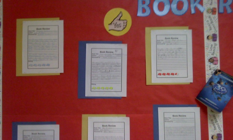 book report bulletin board title