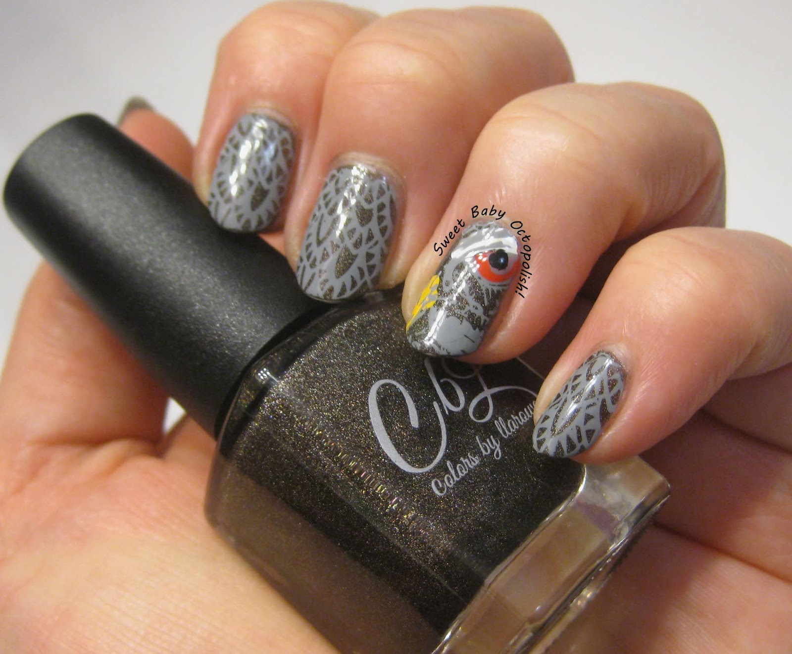 H is for Hawk - raptor nails with Llarowe Shroom With a View