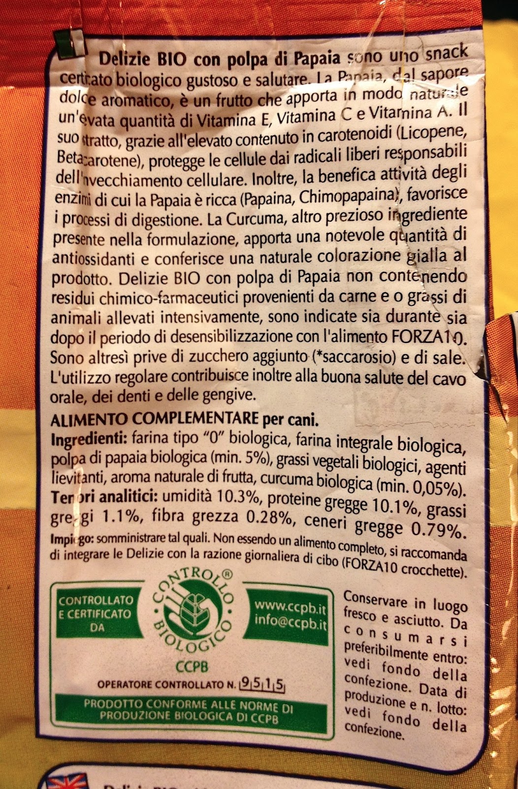 Delizie Bio per cani di FORZA10 Bio ~ Saturnino88