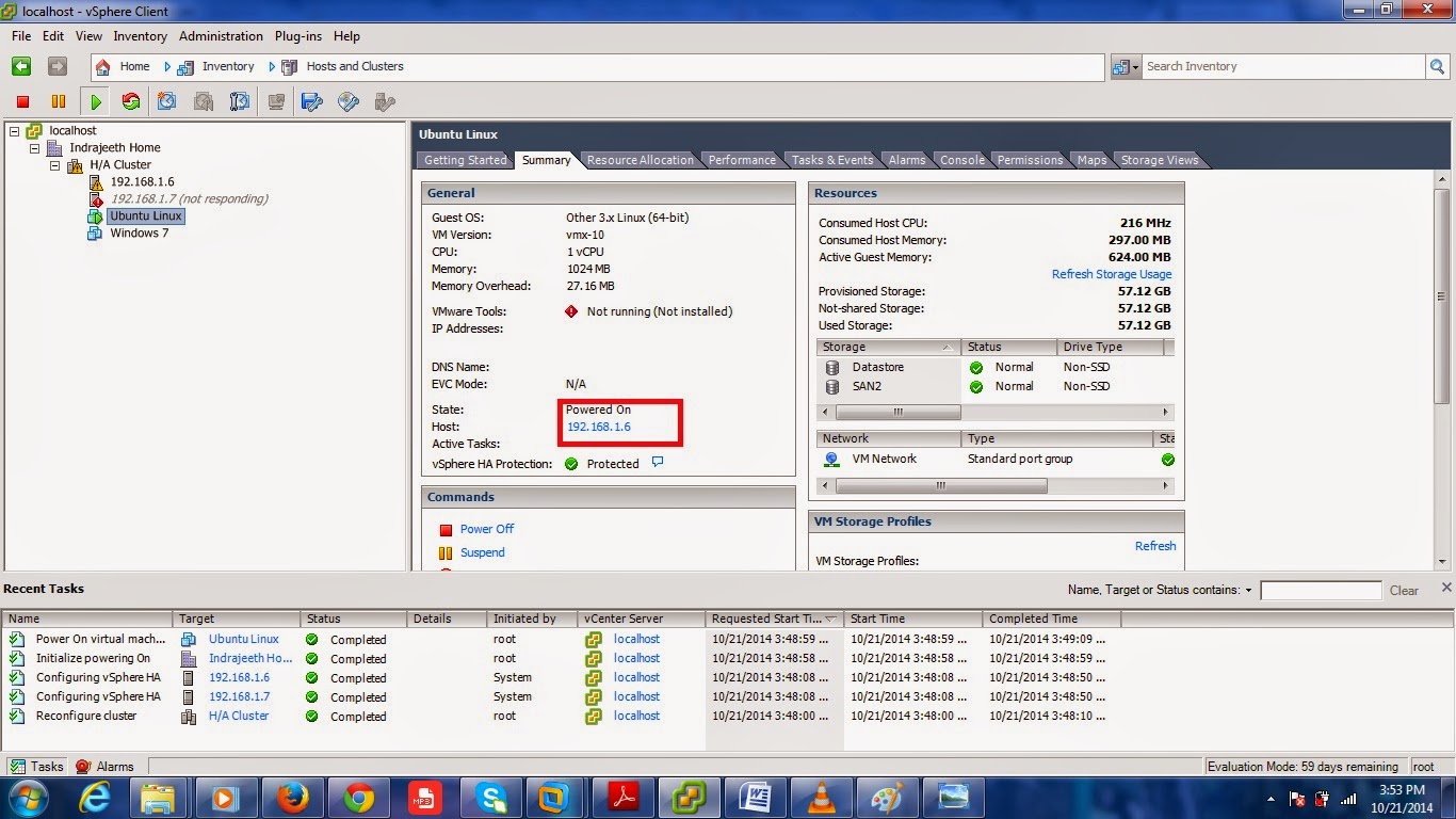 Vmware : vSphere High Availability (HA)