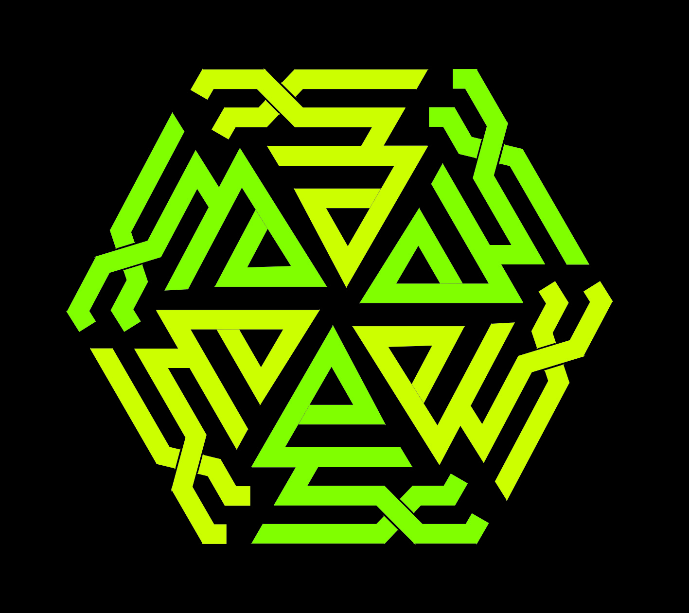 kufi art: Kufi Hexagon