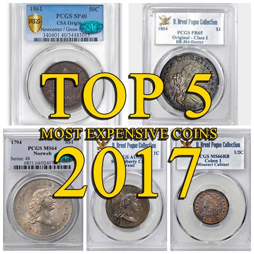 World Top 5 most expensive coins 2017 | Lunaticg Coin