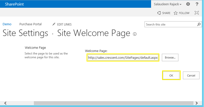Set Default Home Page in SharePoint 2013 - SharePoint Diary