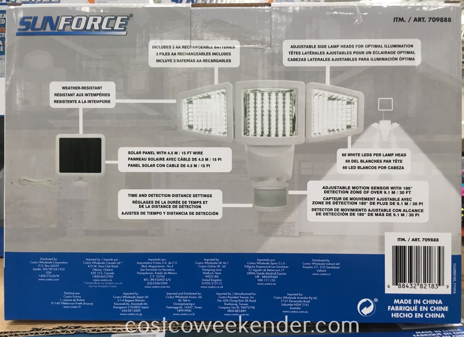Sunforce Triple Head Solar Motion Activated Light | Costco Weekender