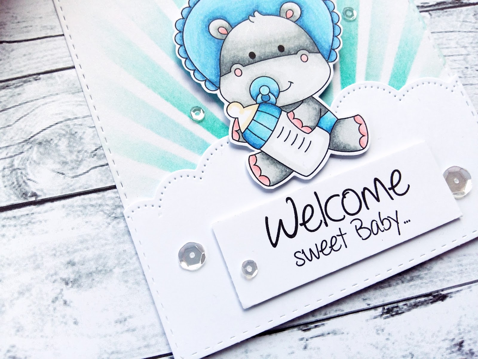 Welcome sweet baby (boy version) - Craftin Desert Divas Handmade Card