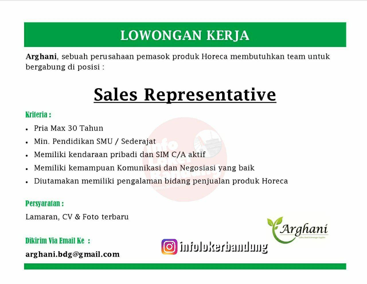 Lowongan Kerja Sales Representative Arghani Bandung Mei 2019 - Info ...