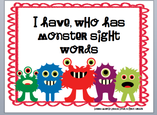 Classroom Freebies Too: Sight Word Freebie-Monster Style