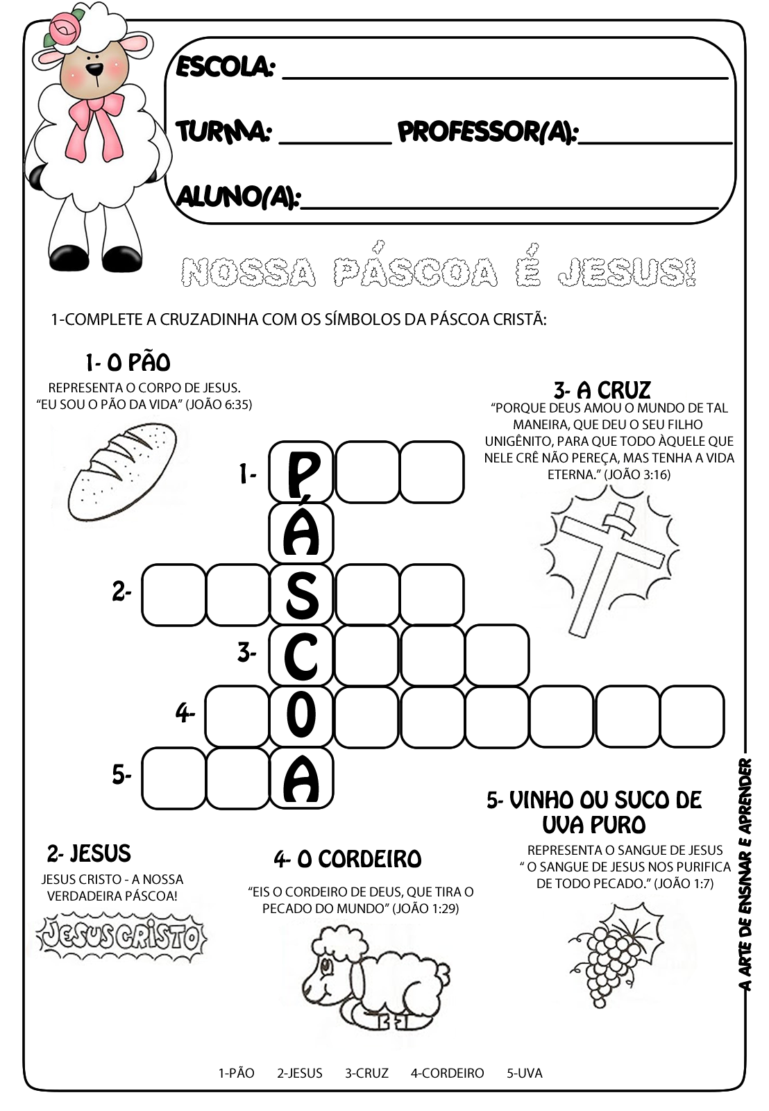 Atividades prontas para a páscoa - A Arte de Ensinar e Aprender