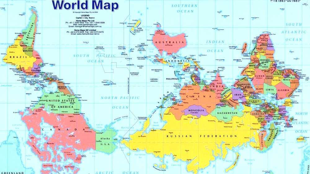 South-up map orientation