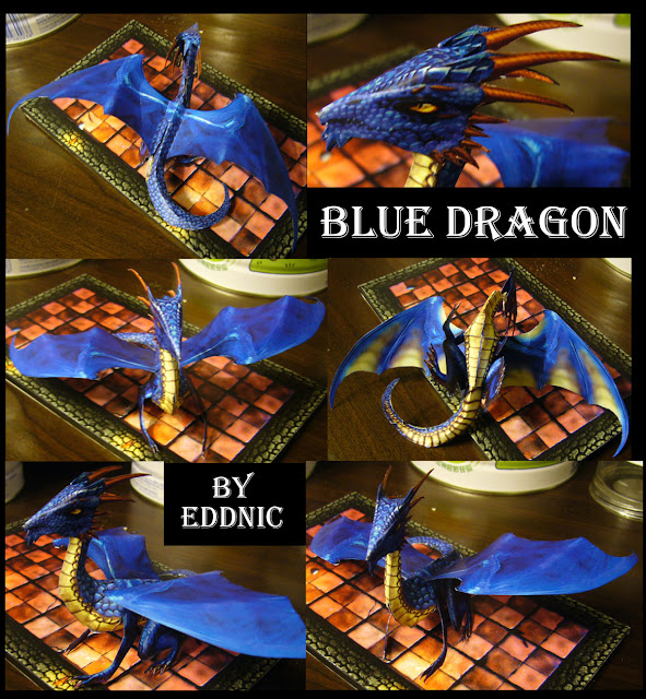 Fantasy Paper Miniature Models: Blue dragon