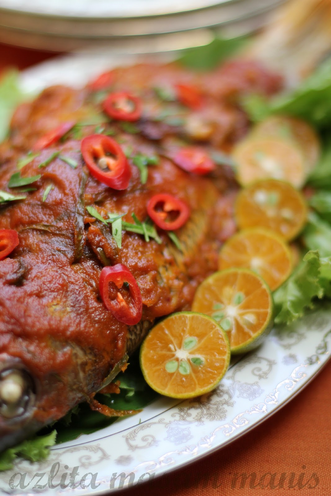 IKAN JENAHAK BAKAR ALA NYONYA - masam manis