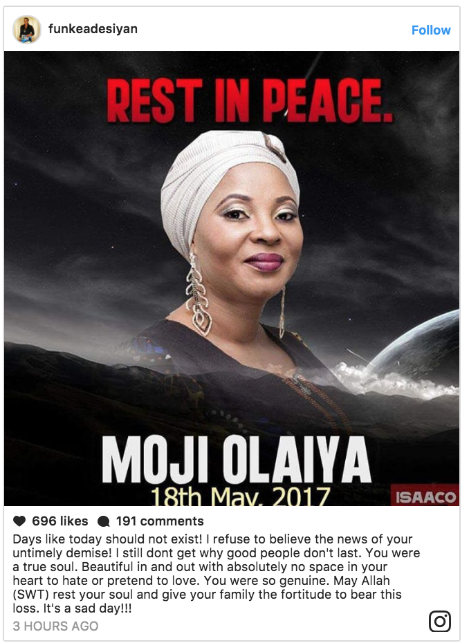 VETERAN ACTRESS MOJI OLAIYA PASSES ON - Exclusive Gist All Day