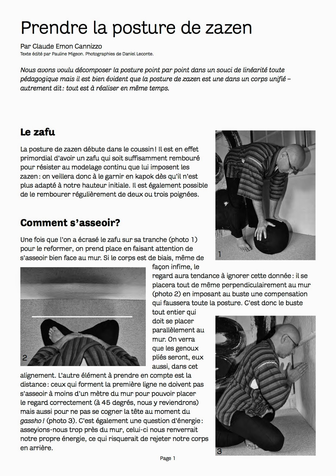 DOJO ZEN NAMUR: Posture