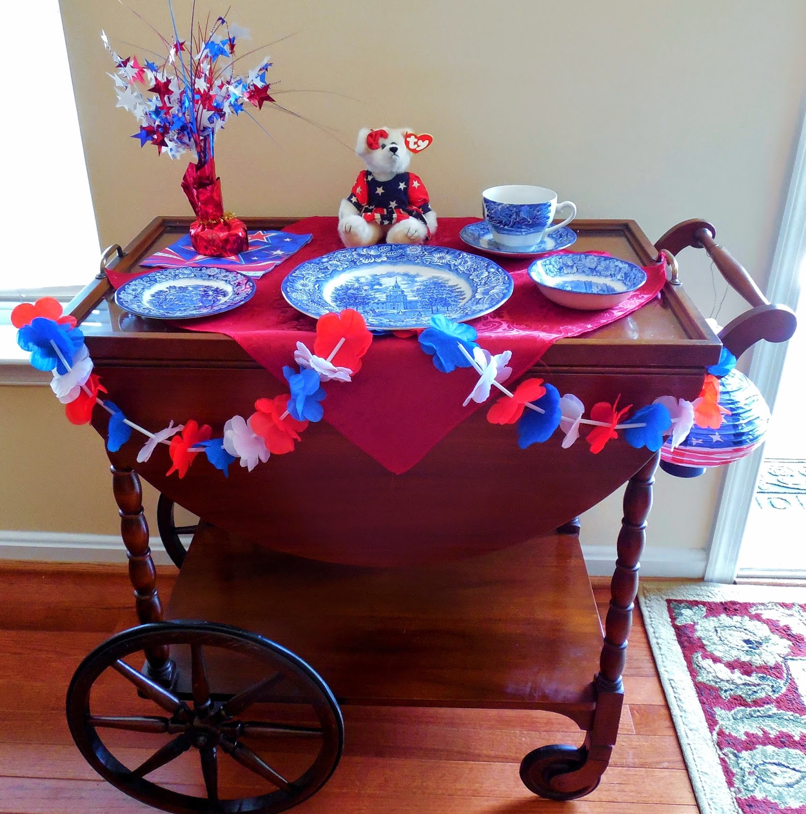 Teatime Journeys: 4th of July Tea Cart
