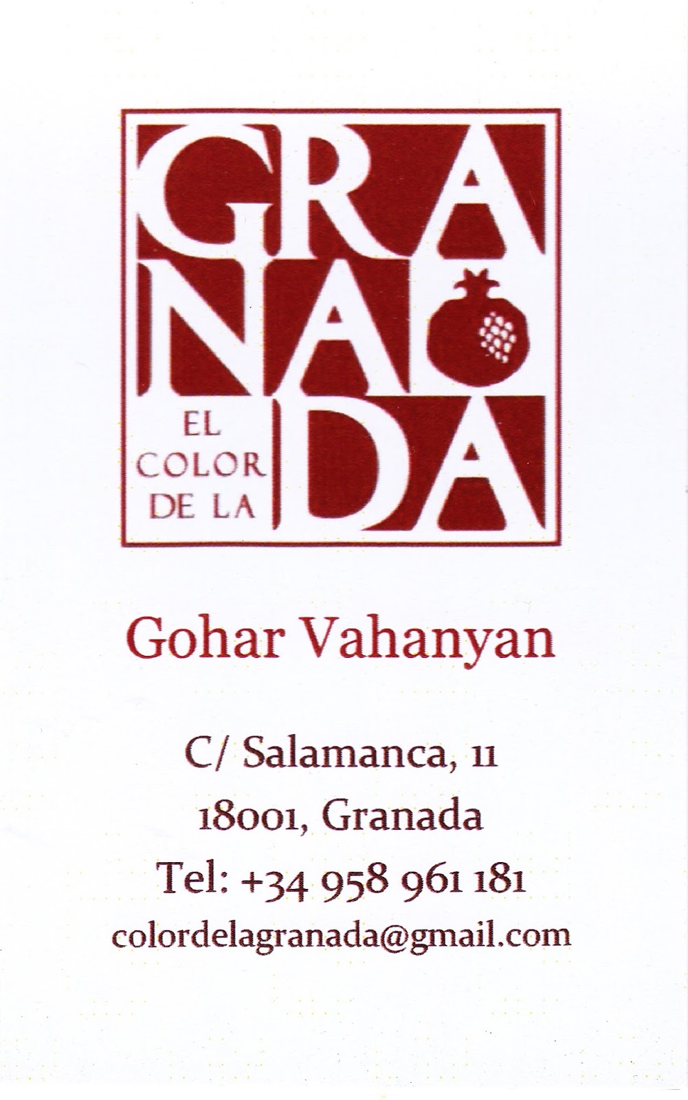 Granadas, Granada, ...: El Color de la Granada - Gohar Vahanyan