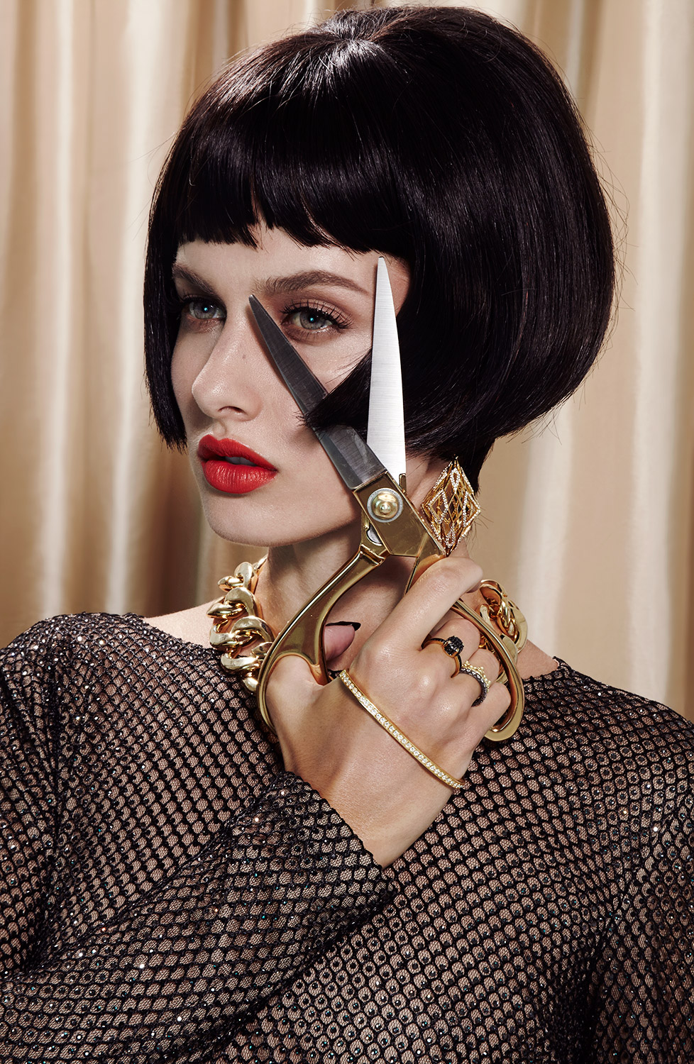 Dangerous Beauty- Lips Flames Fire Razors Vice Saw Blade Broken Glasses ...