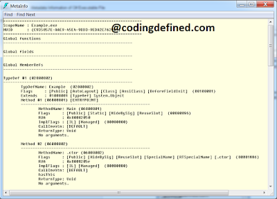 Metadata Information of C# Executable File - Coding Defined