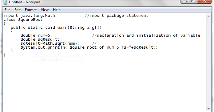 Java Java Program To Calculate The Square Root Of A Nmuber