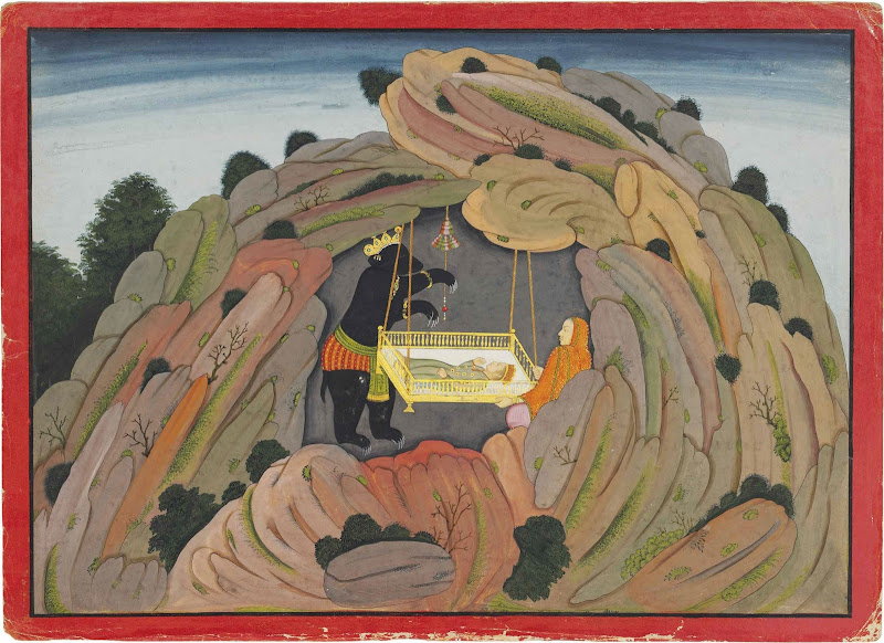 Jambavan Gives the Syamantaka Jewel to his Child to Play. An ...