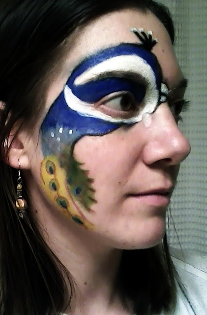 Pen to Ink Face Painting: Peacock