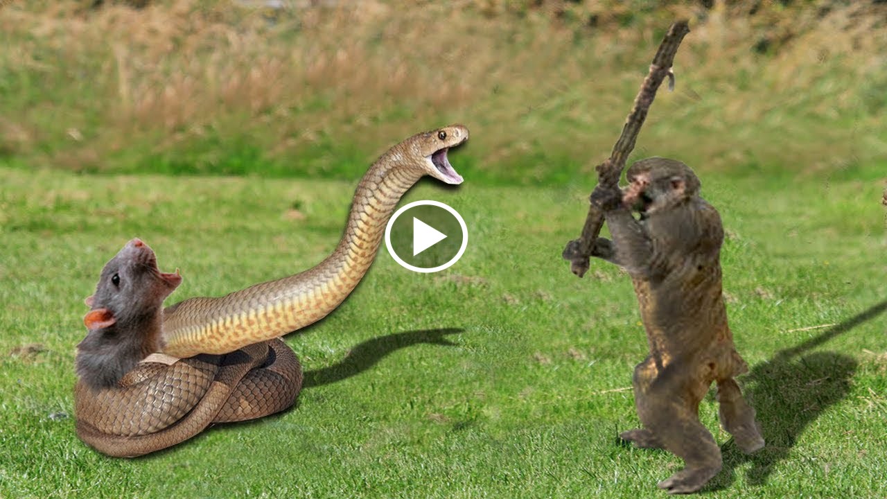 AMAZING!!! Monkey Save Mouse When Snake Hunting On The Cliff | WATCH ...