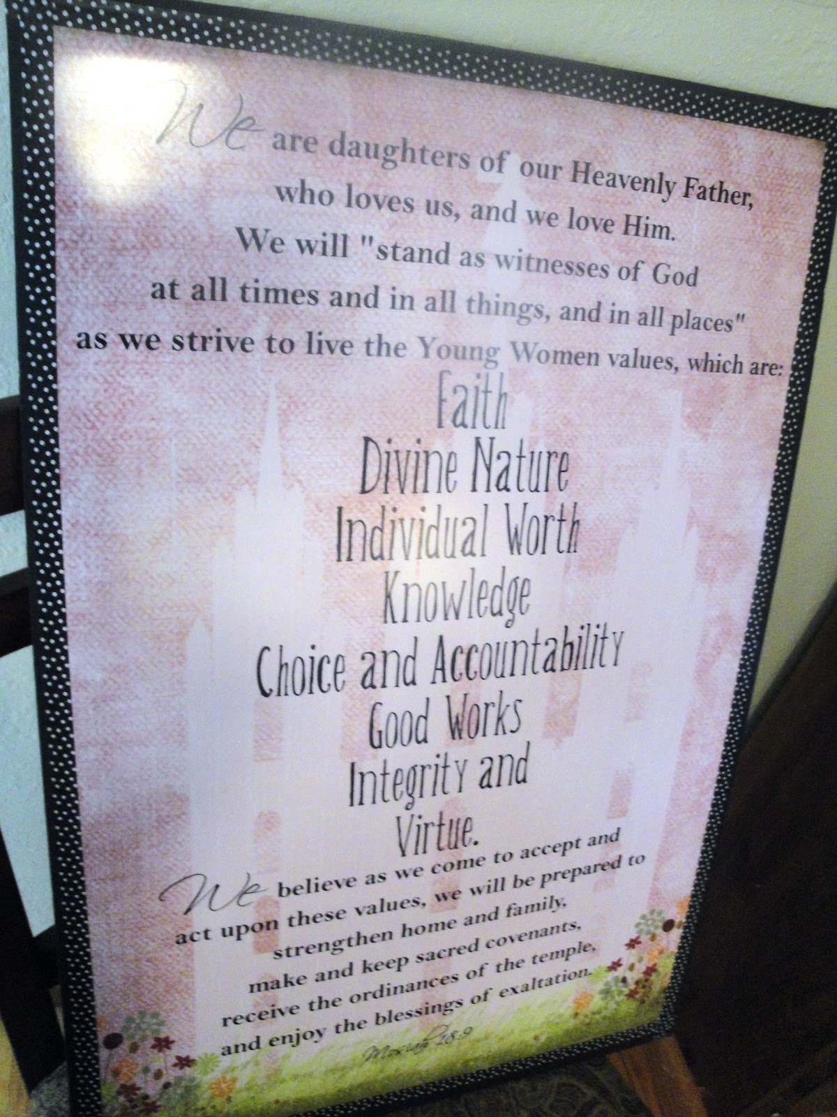 LDS Personal Progress Value Project Ideas