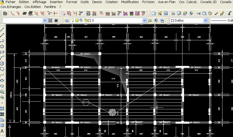 plan dwg coffrage - immeuble de bureaux | Cours génie civil - Outils ...