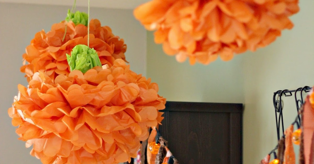 Fireflies and Jellybeans: Tissue Paper Pumpkins {Tutorial}