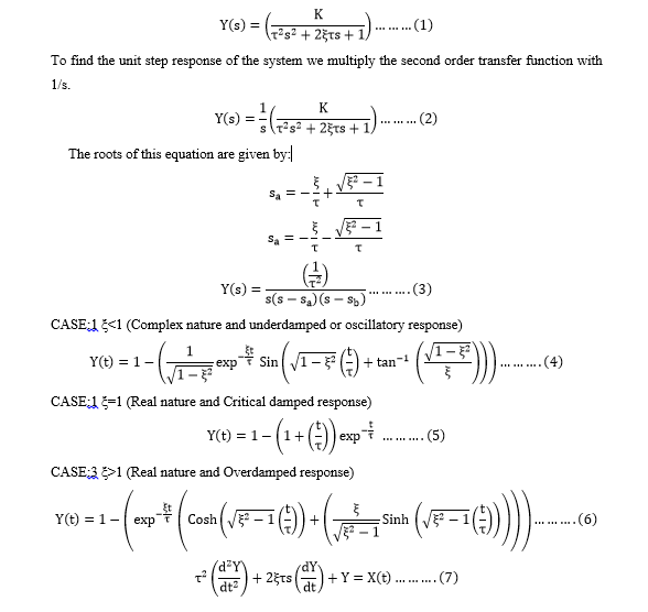 RESPONSE OF SECOND ORDER SYSTEMS (Step Change)
