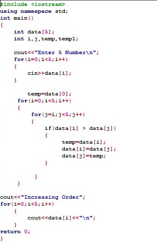 Program For Sorting Numbers In Ascending Order In Java