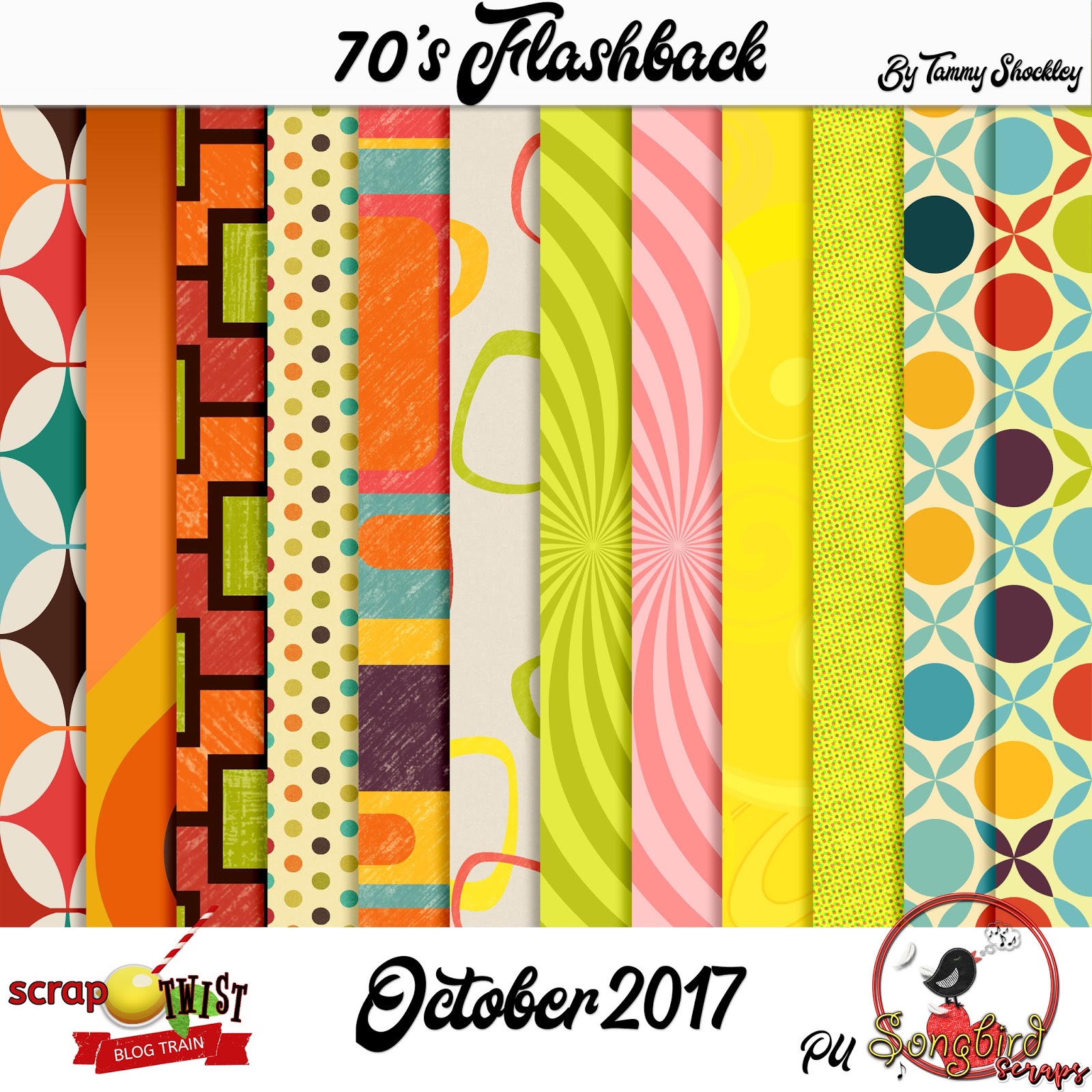 Scrap Twist Blog Train - 70's Flashback