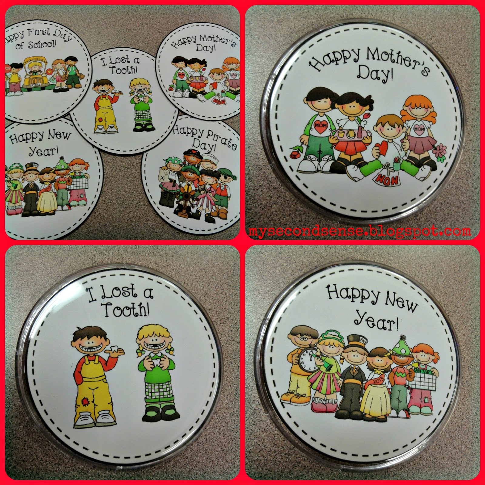 My Second Sense: Year Long Celebration Buttons!