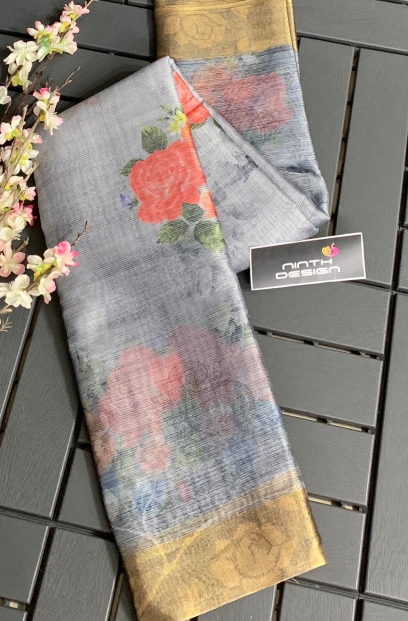 Malbari silk sarees with digital print