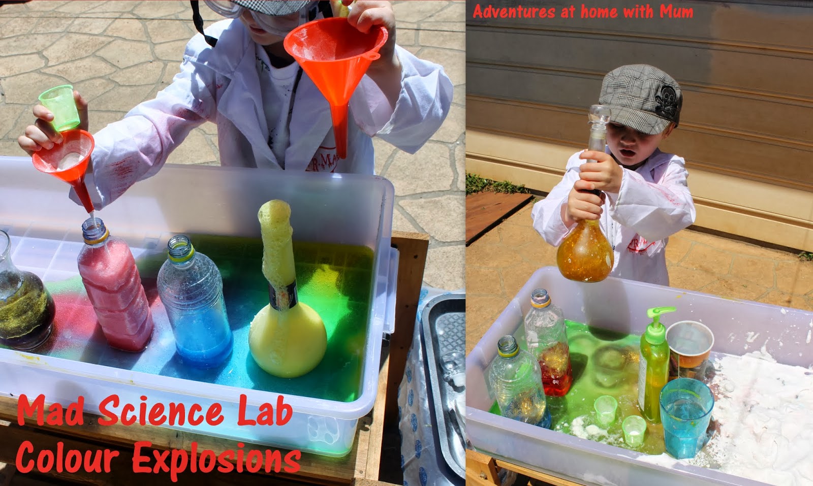 Adventures at home with Mum: Mad Scientist Play - Colour Explosions