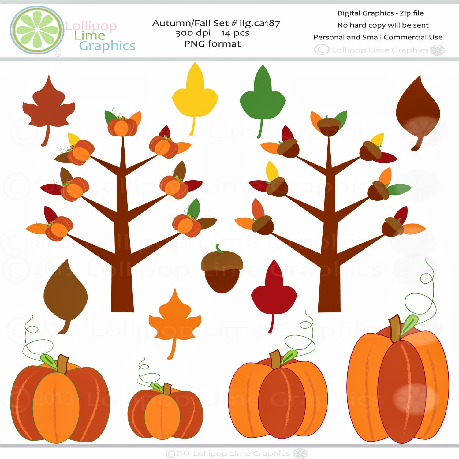 Lollipop Lime Graphics: Fall/Autumn Clipart Set