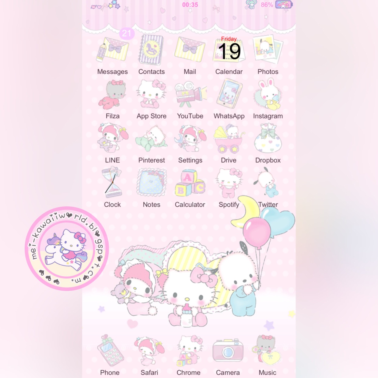 Kawaii World : Free Baby Sanrio Icons and Wallpapers