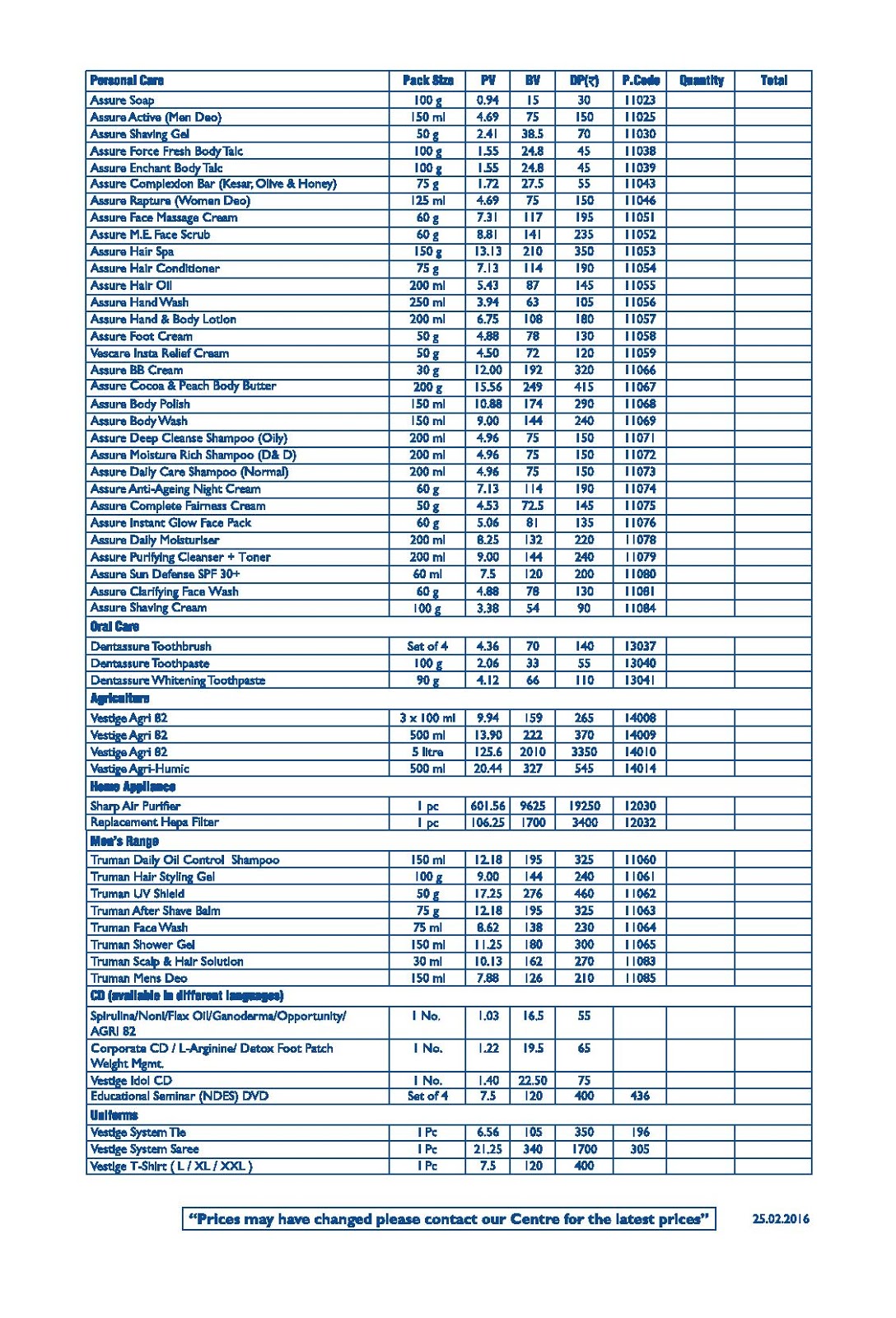 Earn Genuine Extra Huge Income through Vestige Products.: # ORDER FORM