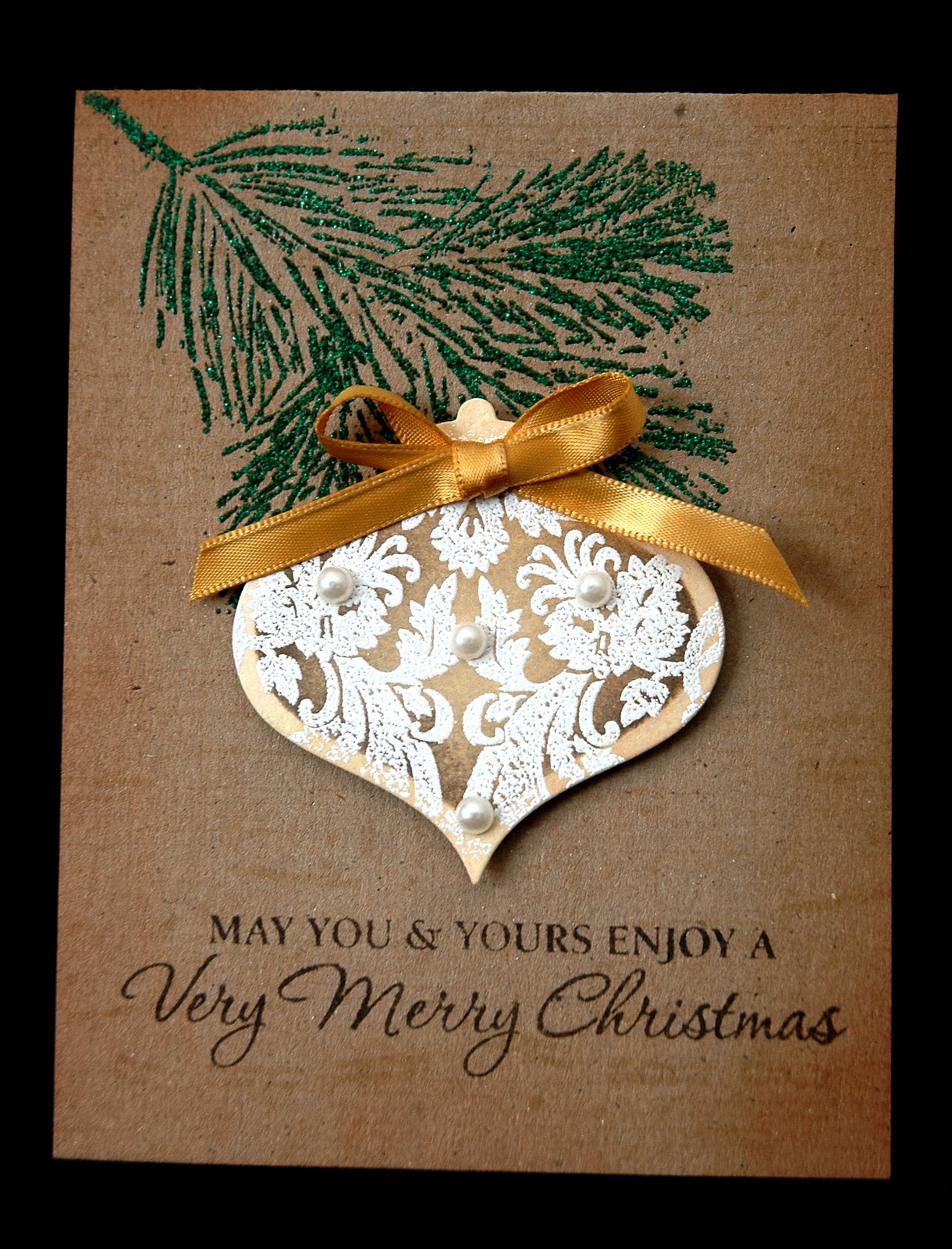 Judy's Card Corner: Christmas Ornaments with Bling!