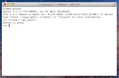 Getting Started with Python: Lesson 5 - Input and If