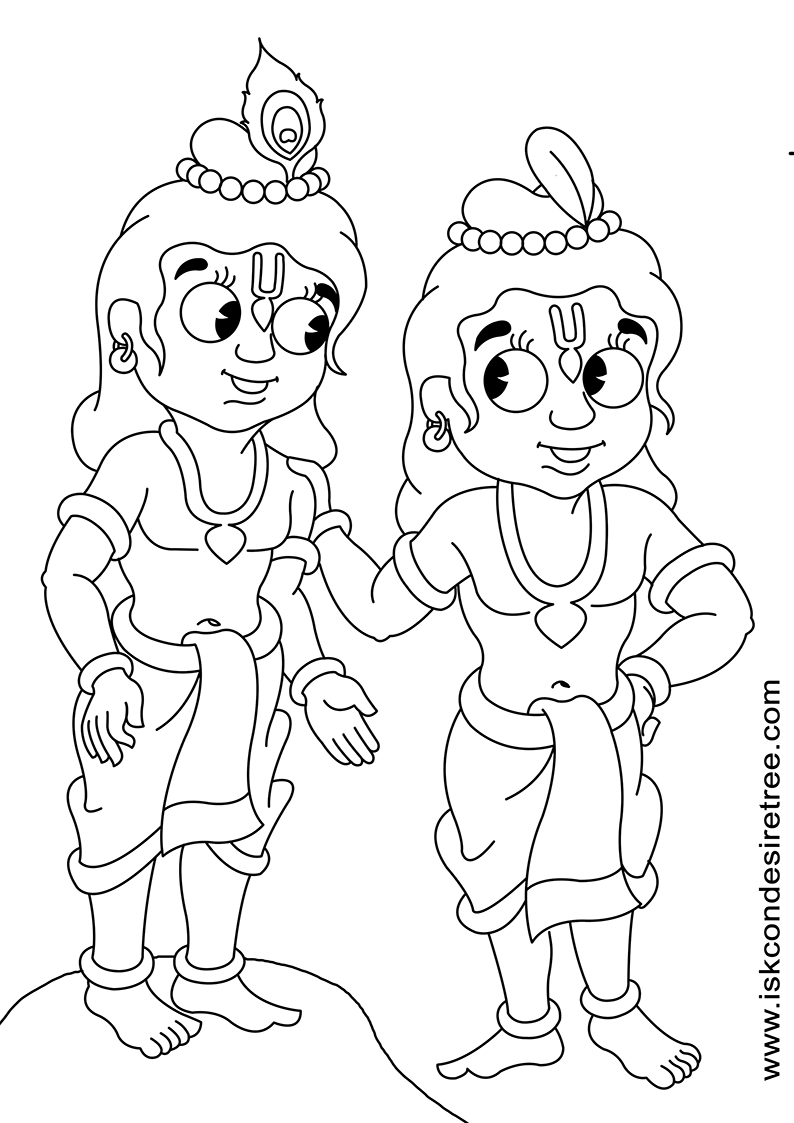 Bhagavat Chintan Das (Bhikaji): Sri Krishna Balarama Line Drawing
