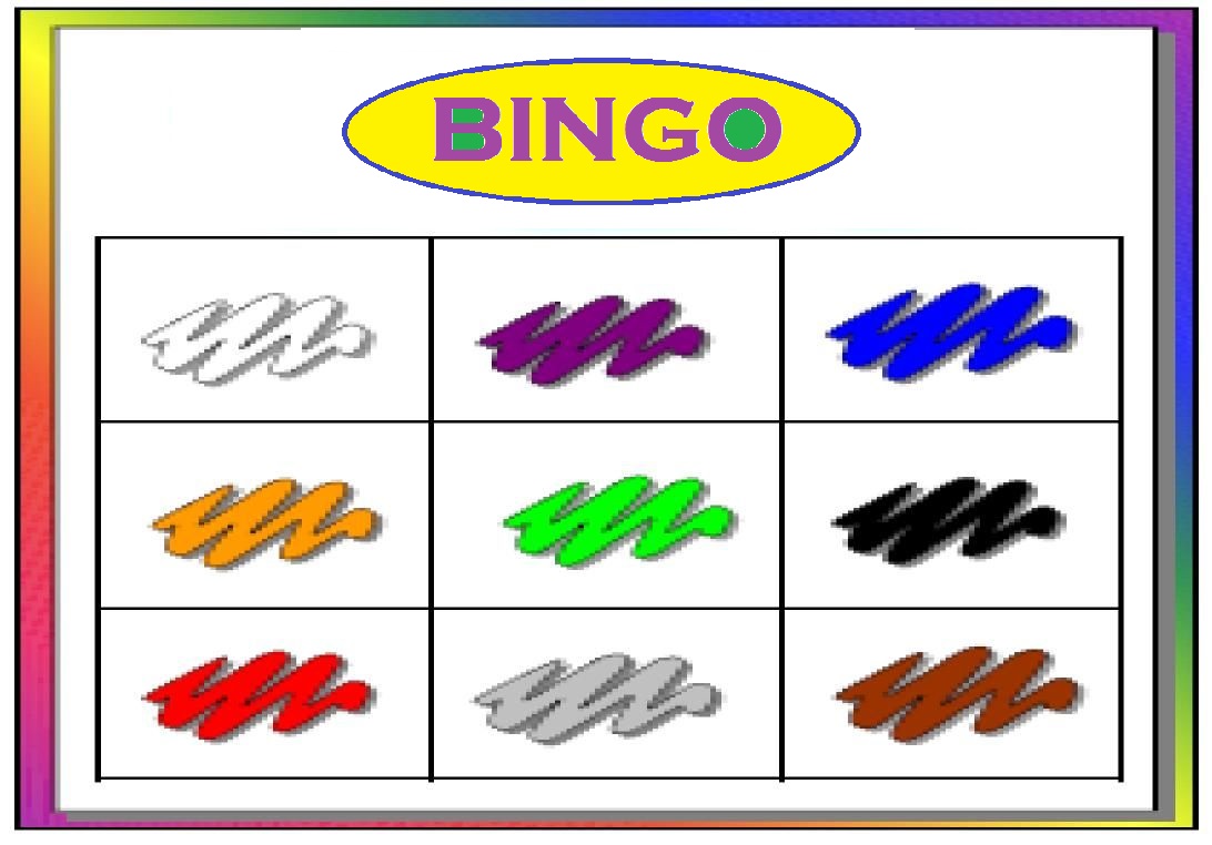 Patricienta y sus mikos: EL BINGO DE LOS COLORES