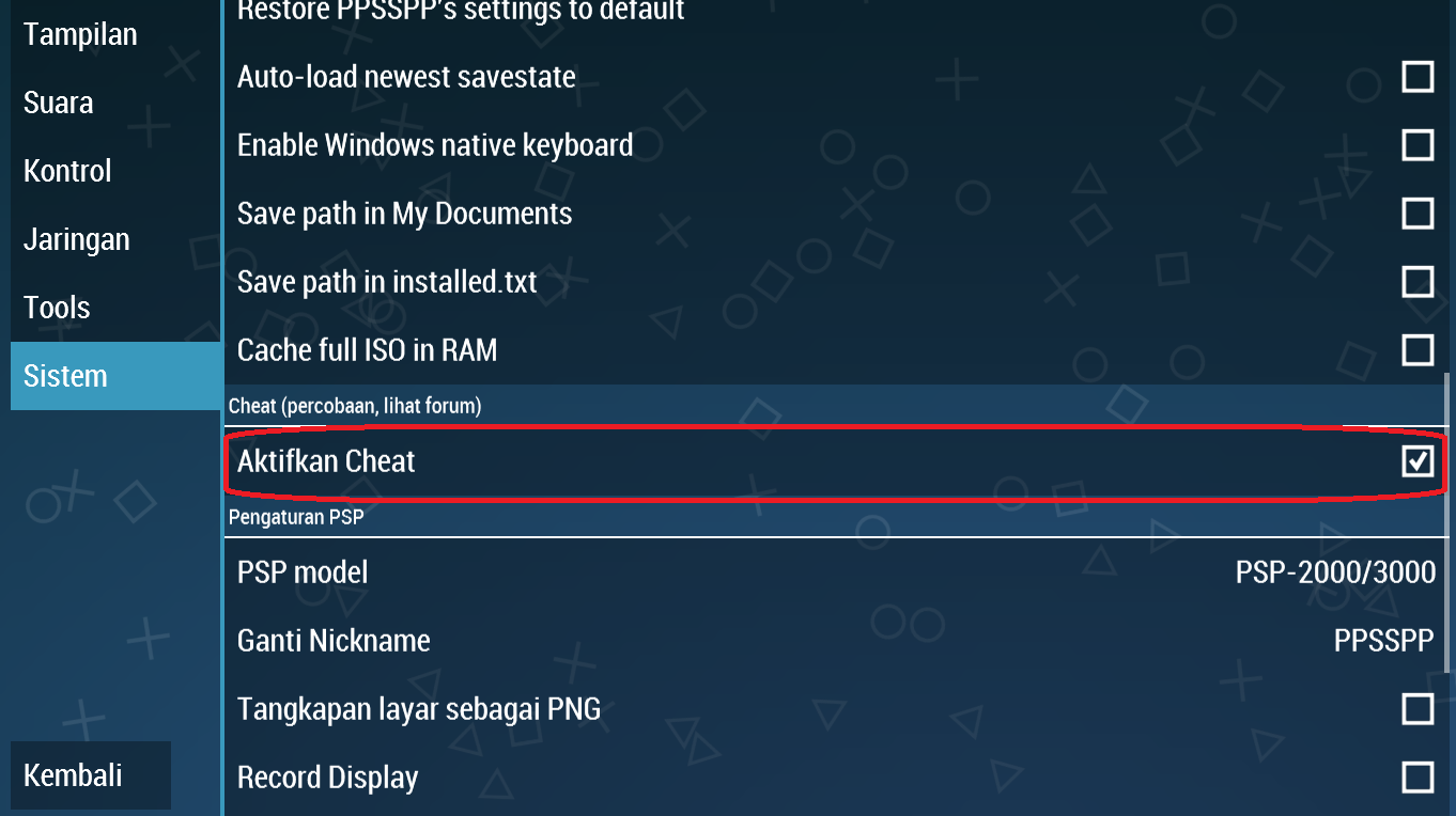 Mainkan game PPSSPP lalu tekan back pada android atau tombol esc pada ...