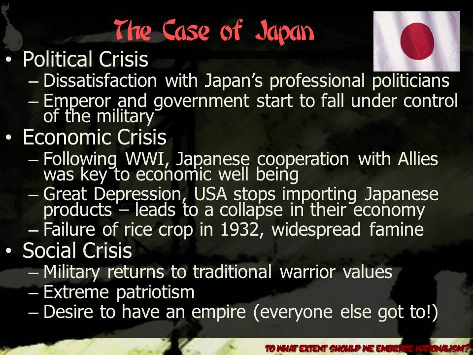 Exploring Nationalism: Crisis and Ultranationalism: Three WW2 Case Studies